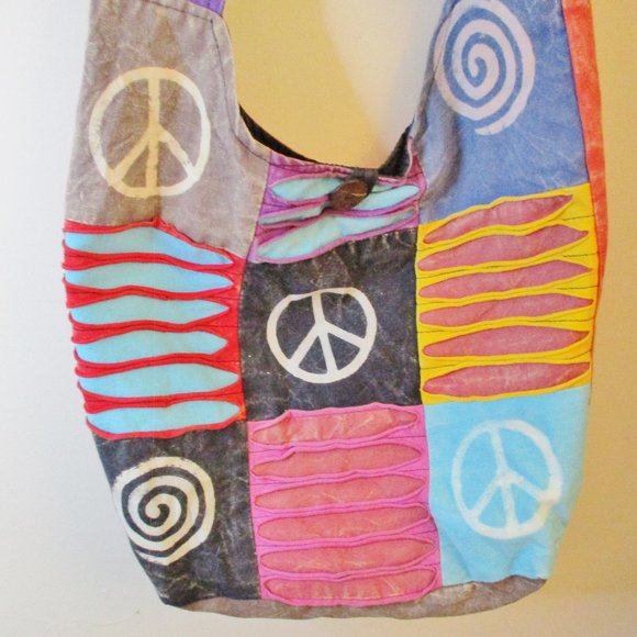 Unbranded | Bags | Hipppie Boho Peace Sign Groovy Slingbag Crossbody ...